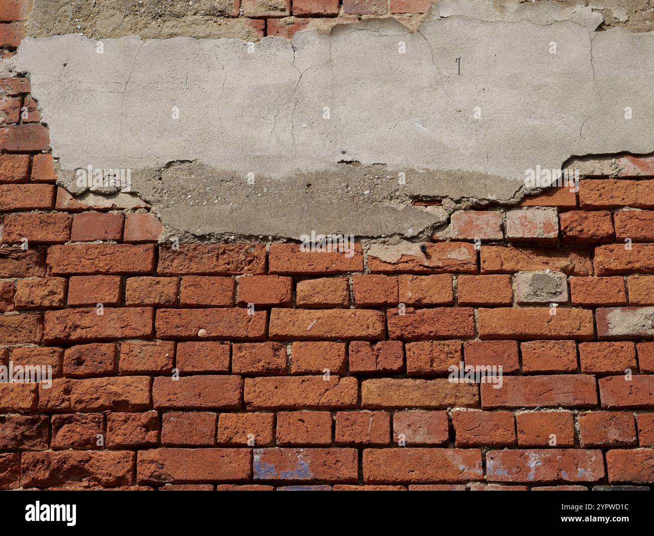 Brick, plaster & text free space, texture background structure, rustic ...