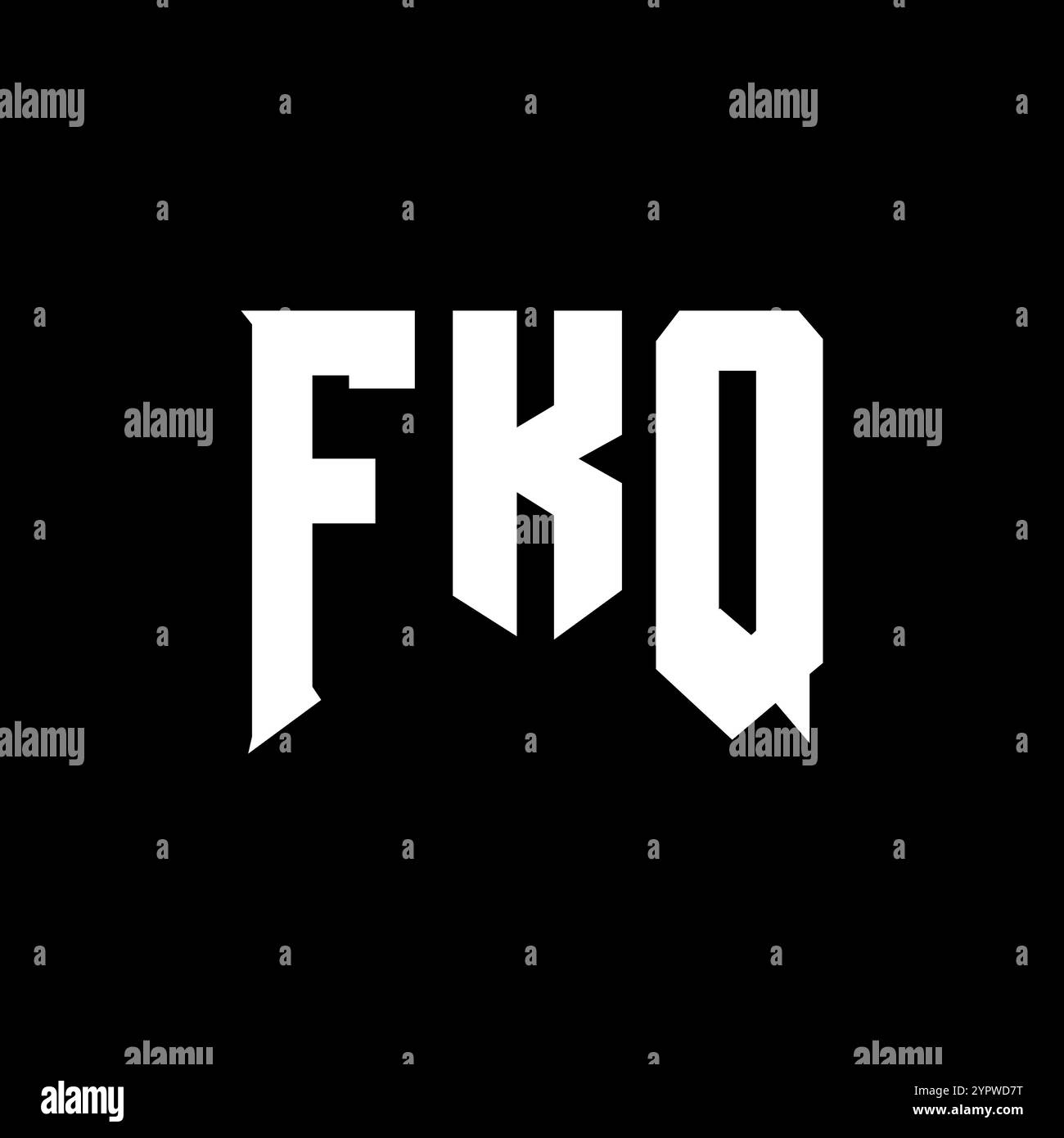 FKQ letter logo design for technology company. FKQ logo design black ...