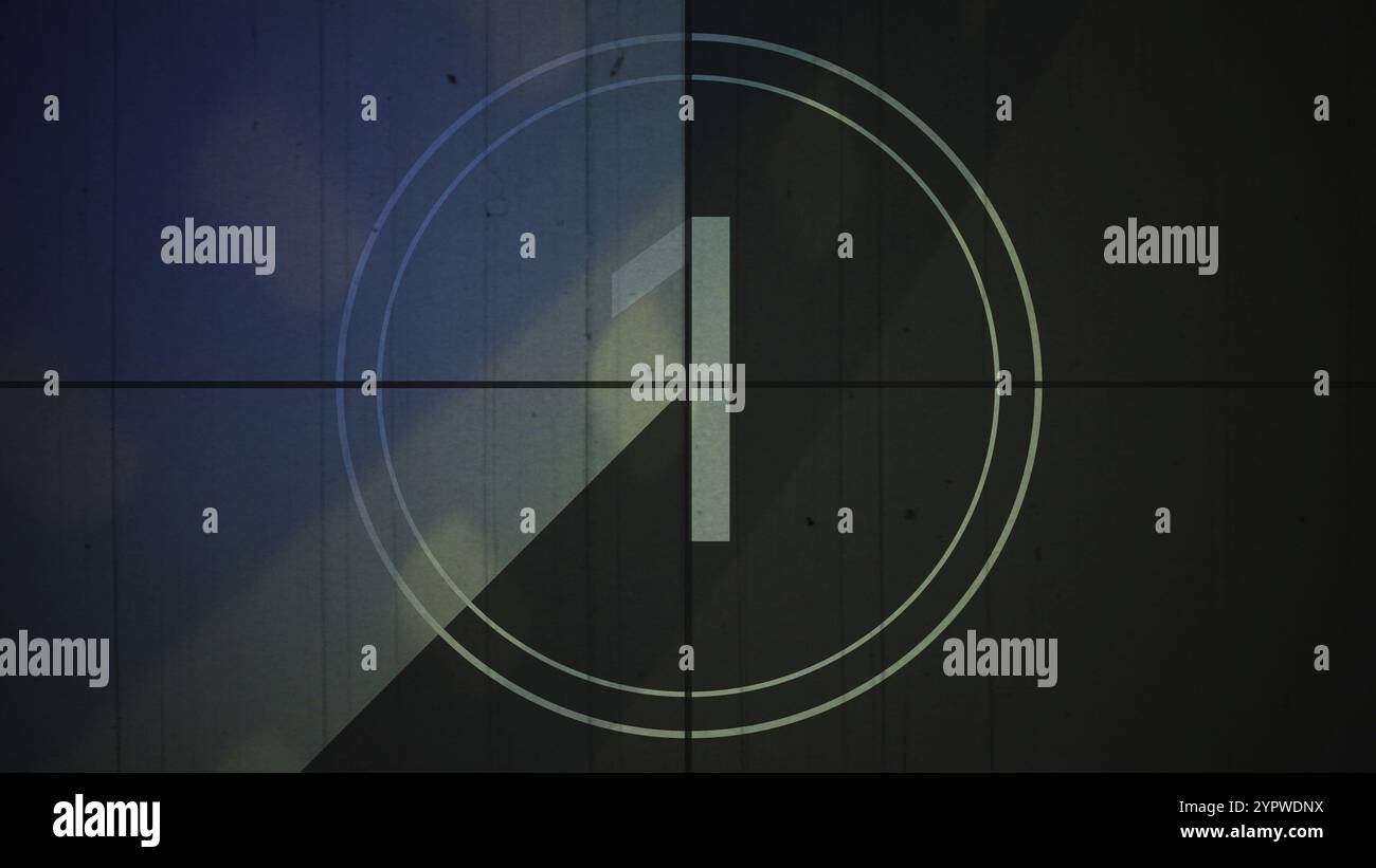 Film Vintage countdown number 1. Movie film strip with countdown number ...