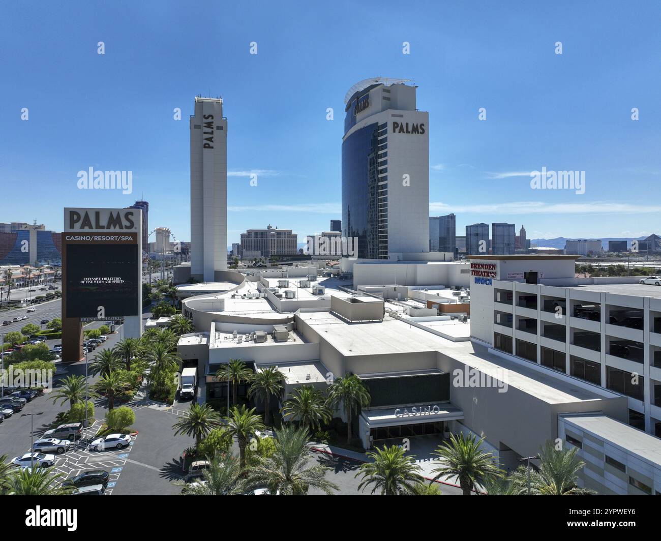 Aerial view of The Palms Casino Resort in Las Vegas Nevada, USA ...