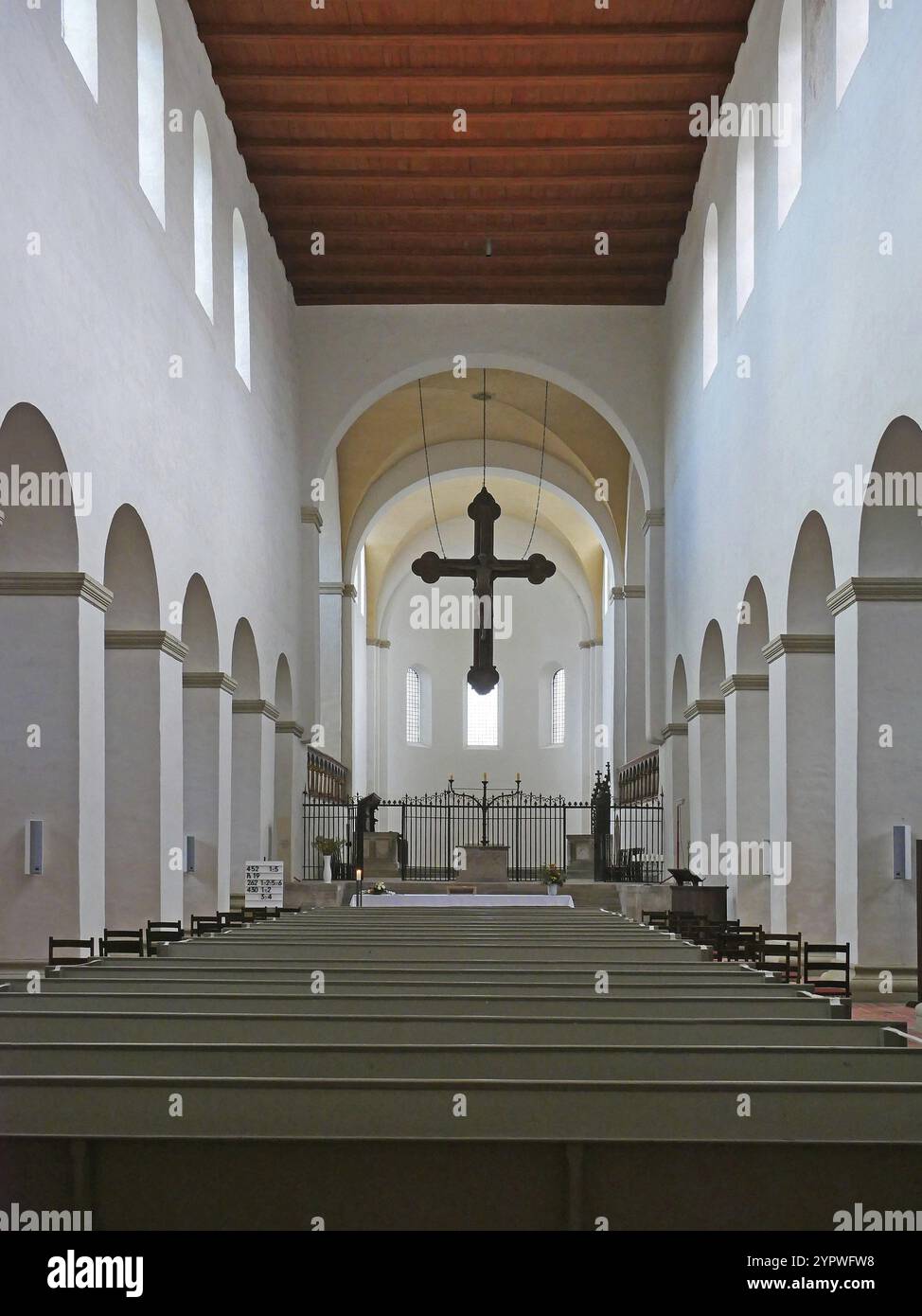 View of the altar in the Romanesque Church of Our Lady in Halberstadt ...