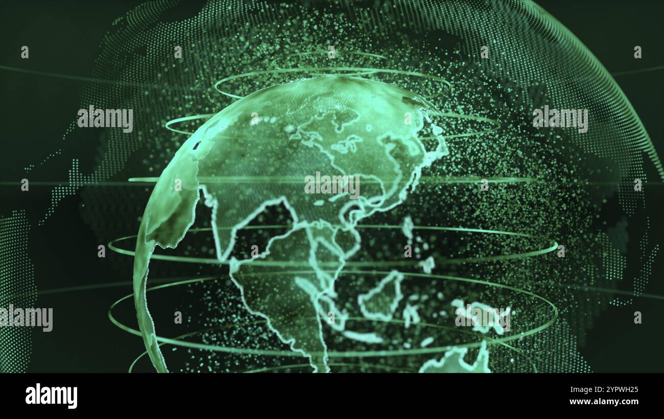 Green 3D Green 3D rendering of earth technology, business and ...