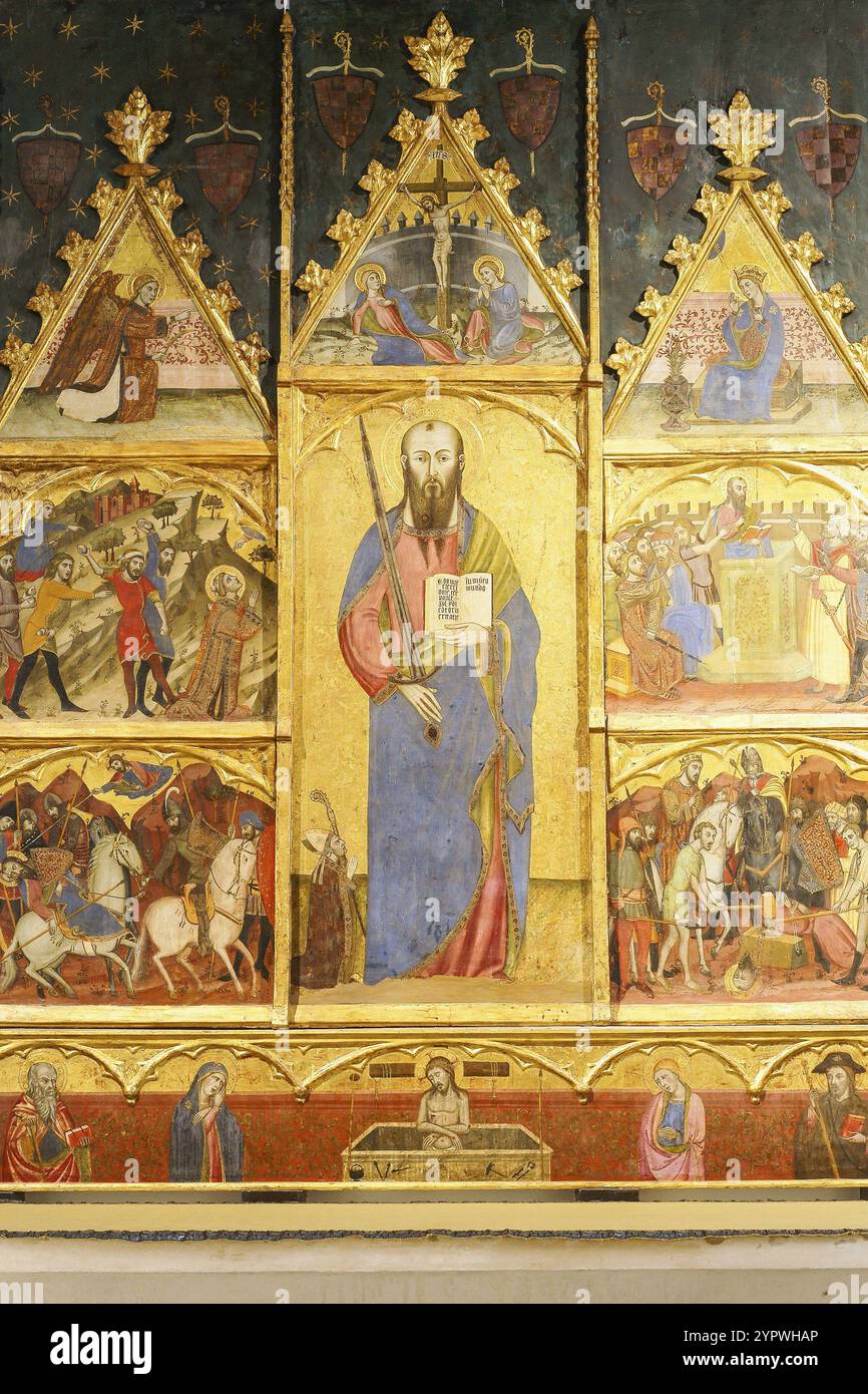 Altarpiece of Saint Paul (14th century) . Master of the bishop Galiana. temple on panel.Diocesan ...