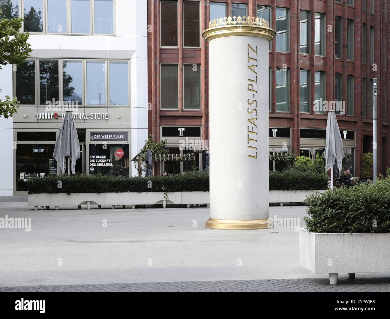 Berlin, Germany, October 19, 2021, monument to Ernst Litfass, the ...