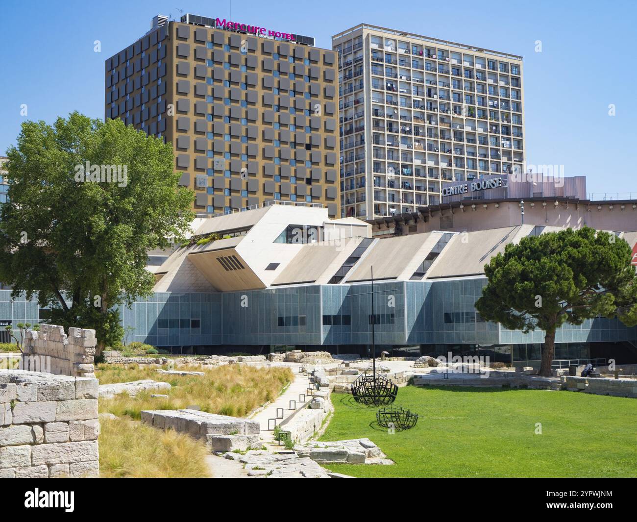Historic museum of Marseille, France, with excavation area in front of ...