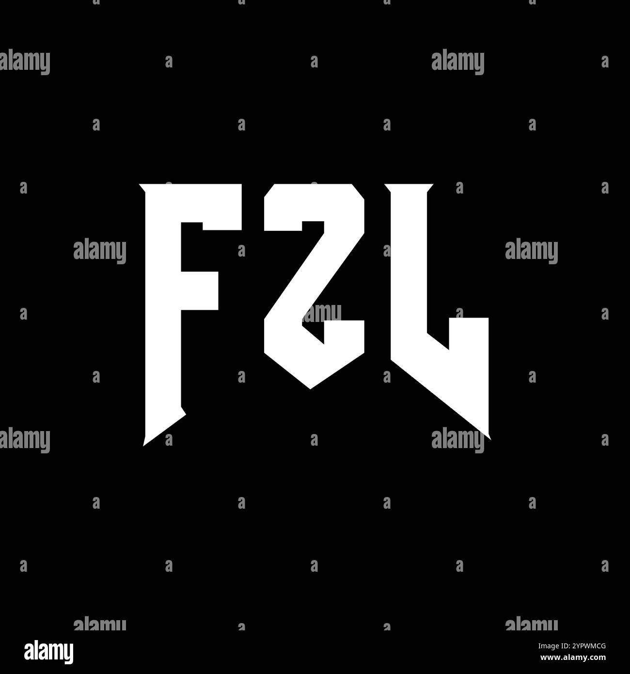 FZL letter logo design for technology company. FZL logo design black and white color combination ...