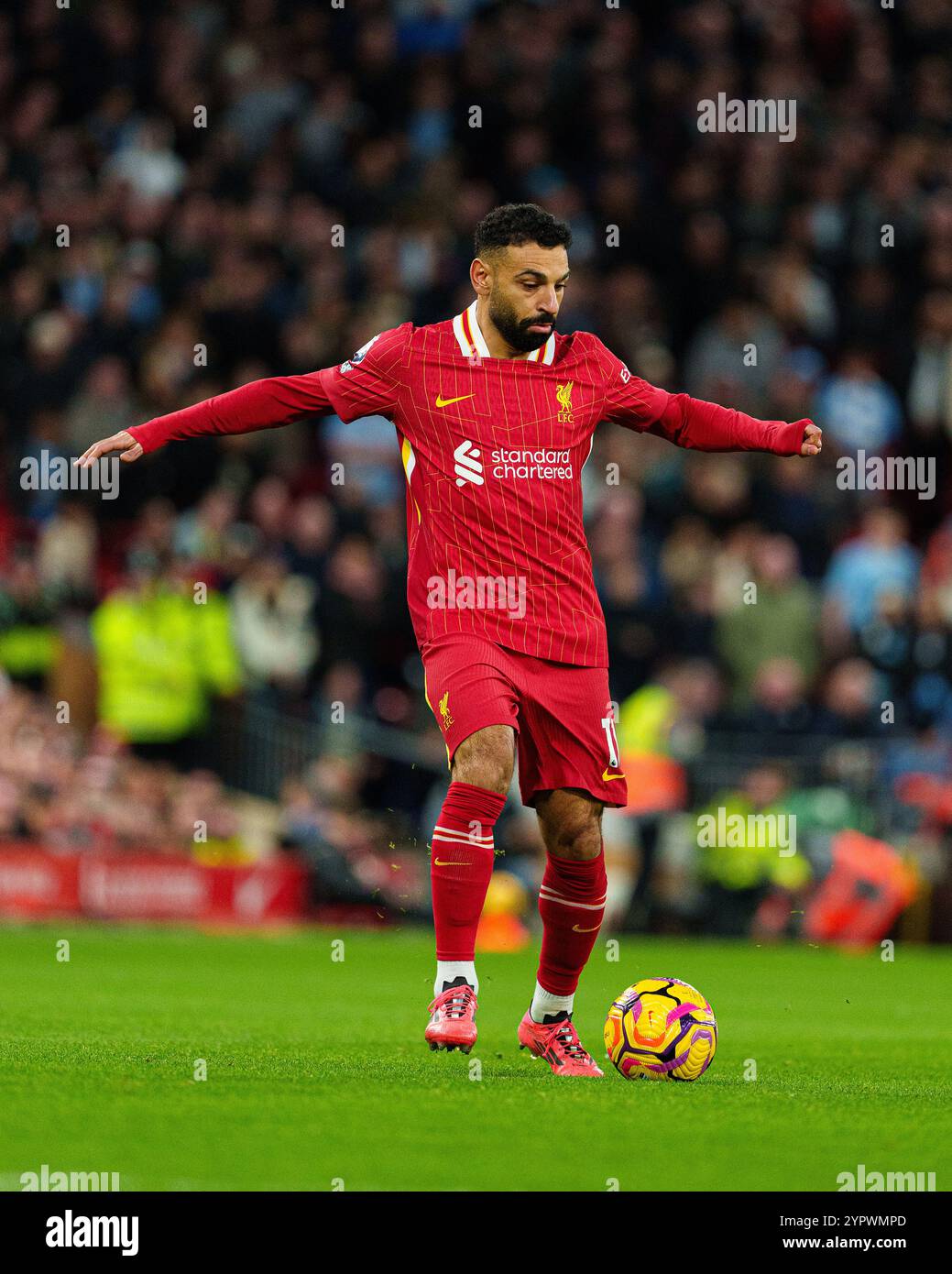 Liverpool's Mohamed Salah in action during the Premier League match ...