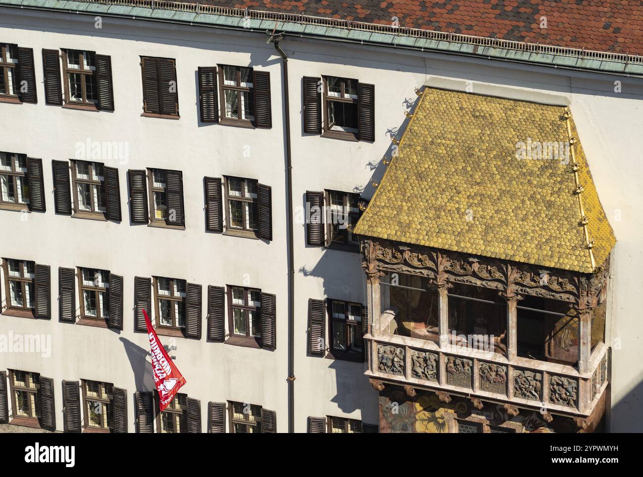 Famous historic facade in the city centre of Innsbruck Austria. The ...