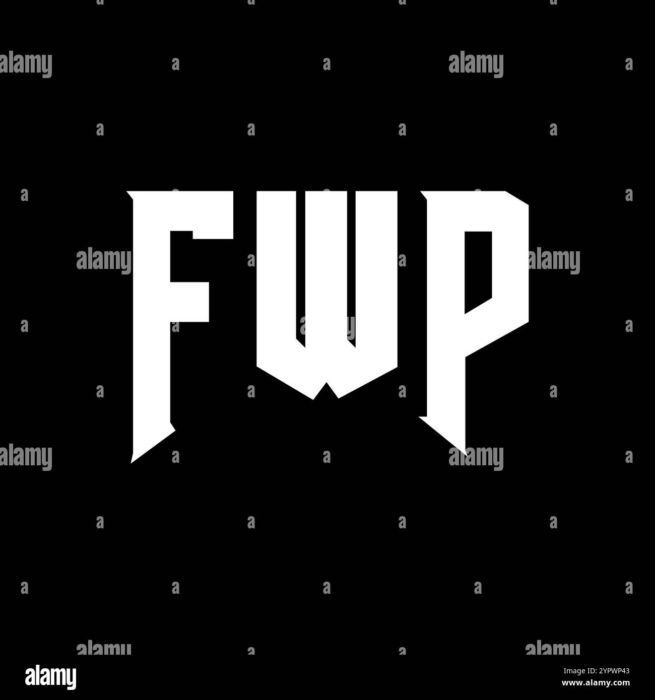 FWP letter logo design for technology company. FWP logo design black ...