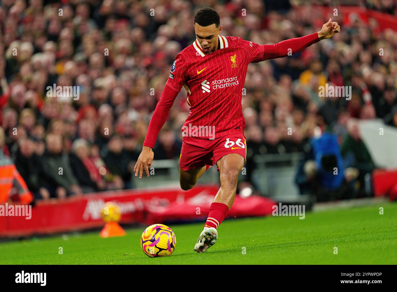 Liverpool's Trent Alexander-Arnold in action during the Premier League ...