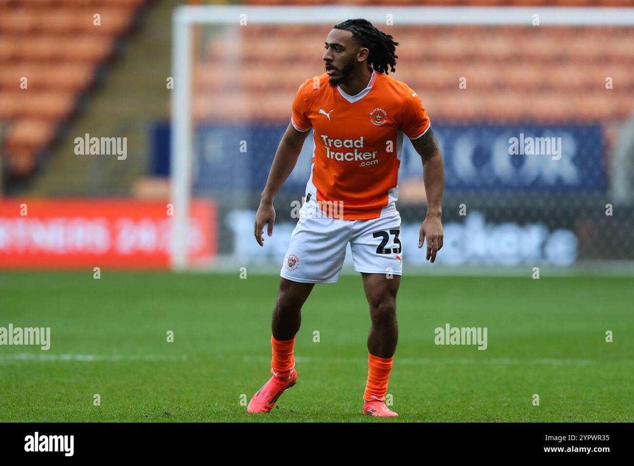 Dom Thompson of Blackpool during the Emirates FA Cup 2nd Round match ...