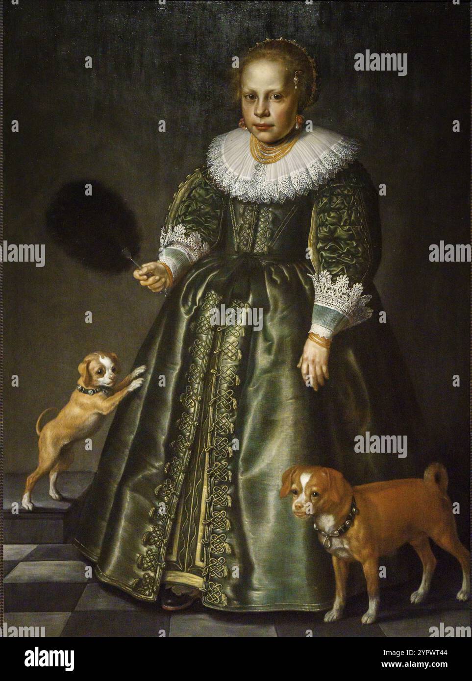 Young girl holding a fan, Duchtschool, Nins, portraits of children s ...