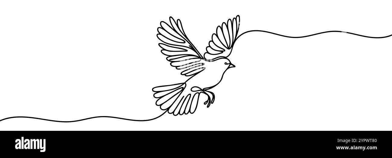 bird flight Continuous one line drawing Stock Vector Image & Art - Alamy