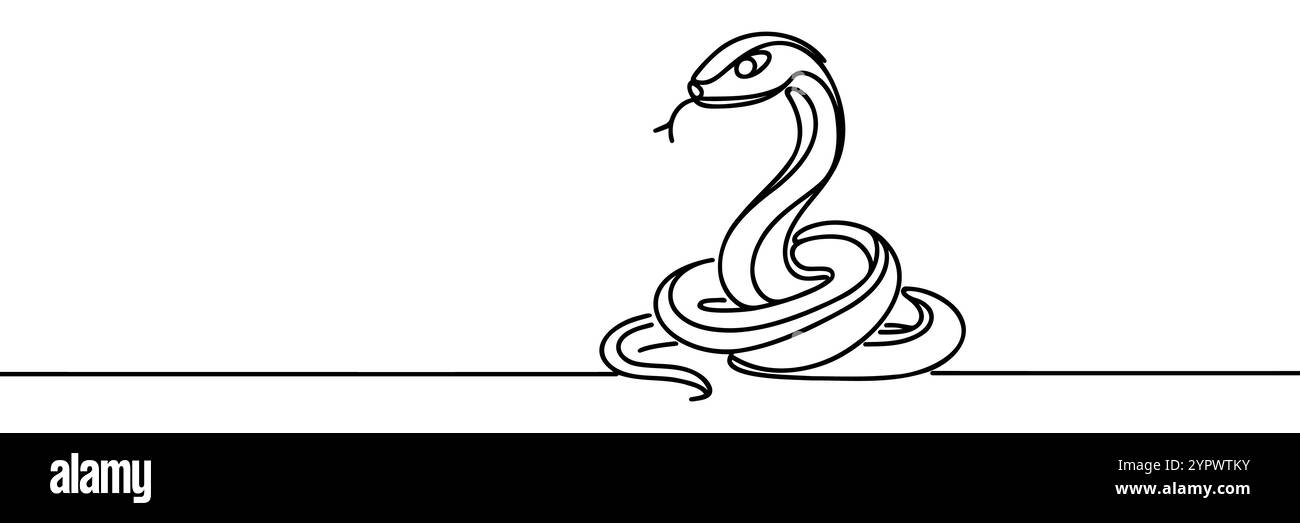 Snake line art Black and White Stock Photos & Images - Alamy