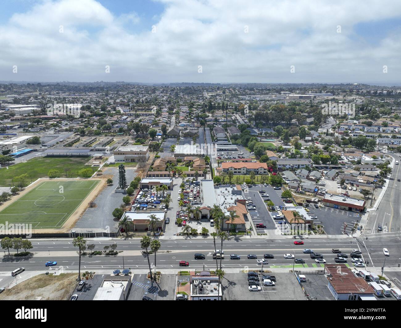 Aerial view of houses and communities in Vista, Carlsbad in North ...