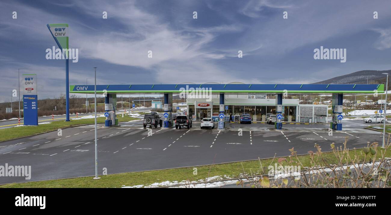 Caradice, Slovakia, December, 25, 2023 : OMV petrol station. Gas ...