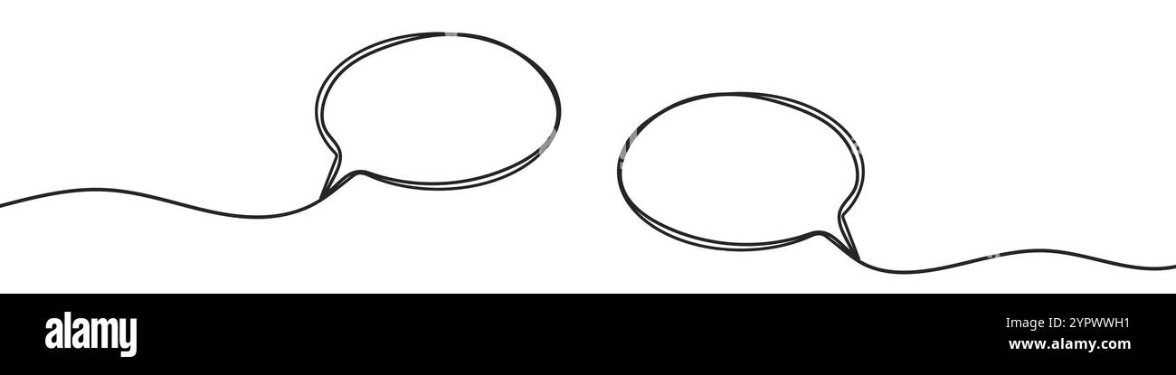Continuous one line drawing of speech bubble. Vector illustration Stock ...