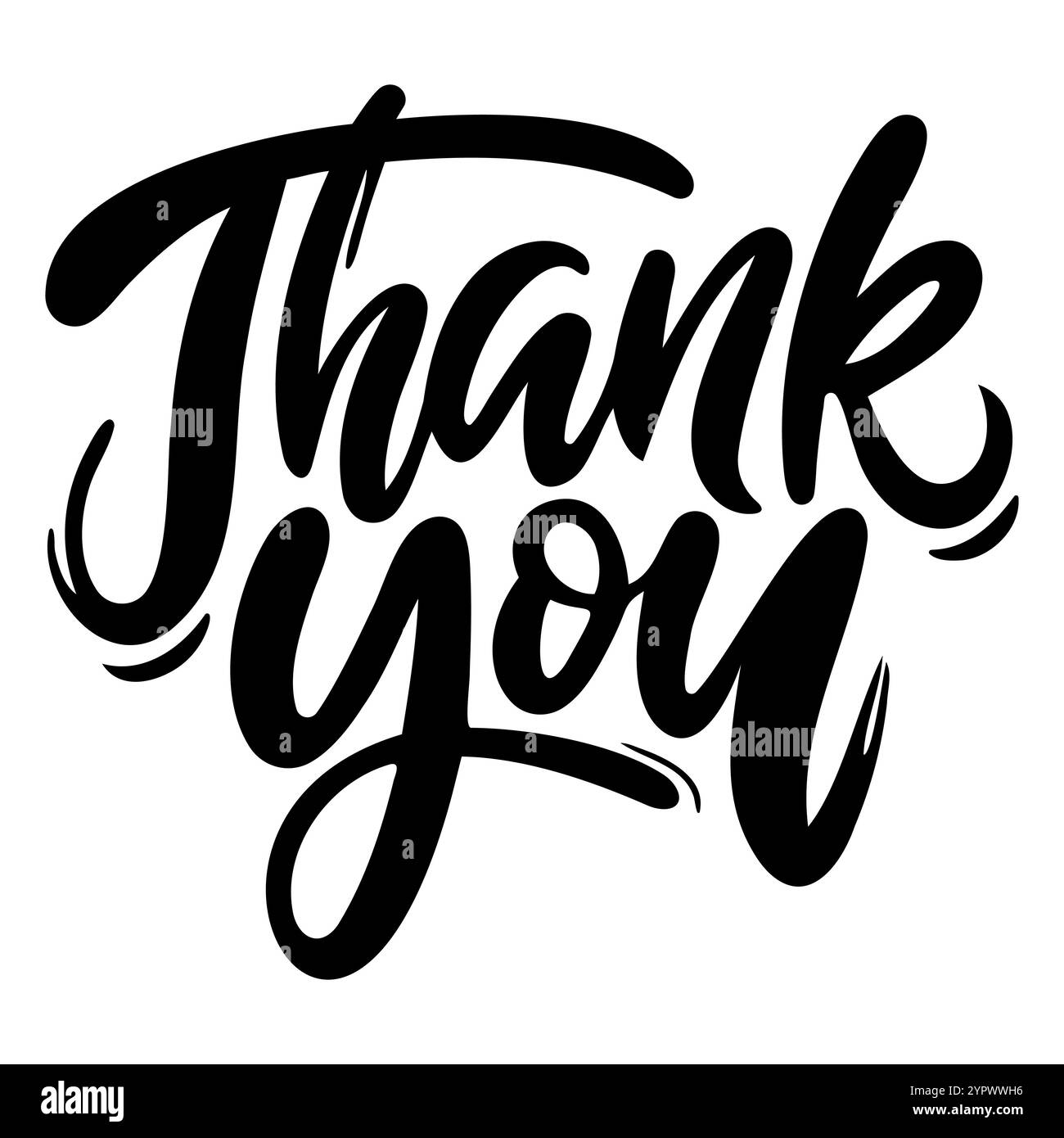 Thank you text . Hand drawn ink lettering. Vector illustration Stock ...