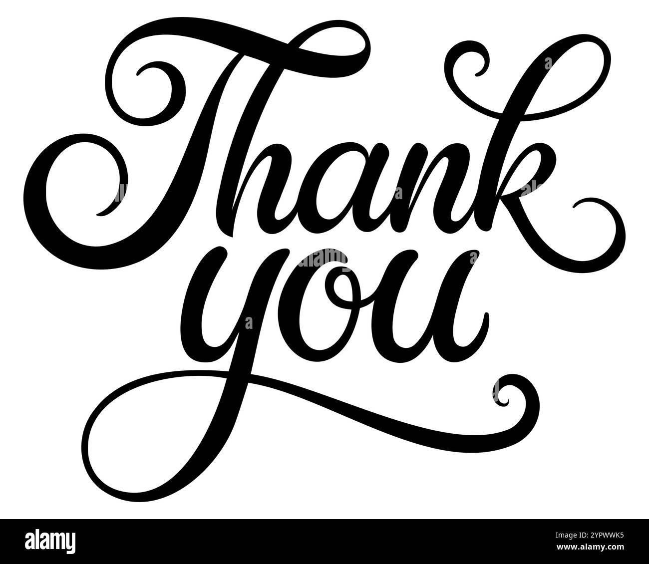 Thank you text . Hand drawn ink lettering. Vector illustration Stock ...