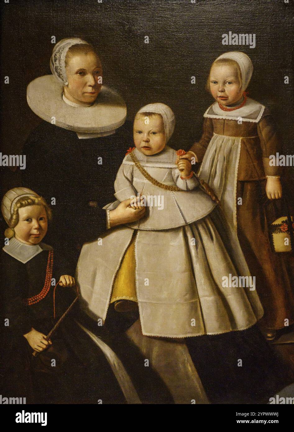 A lady with two sons and daughter, duchtschool, Nins, portraits of children s. XVI-XIX, Sa Bassa ...