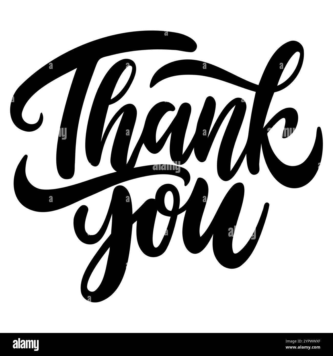 Thank you text . Hand drawn ink lettering. Vector illustration Stock ...