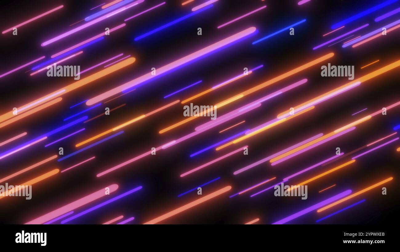 Colorful flying neon lights abstract background. Bright neon line ...