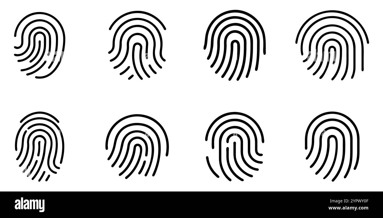 Fingerprint scan Icons. Vector illustration Stock Vector Image & Art ...