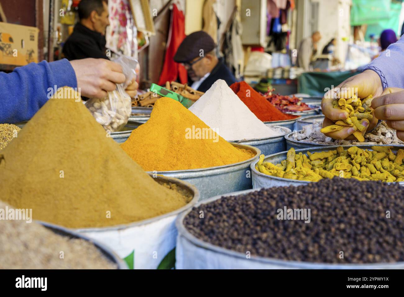Typical moroccan spices, Fez, morocco Stock Photo - Alamy