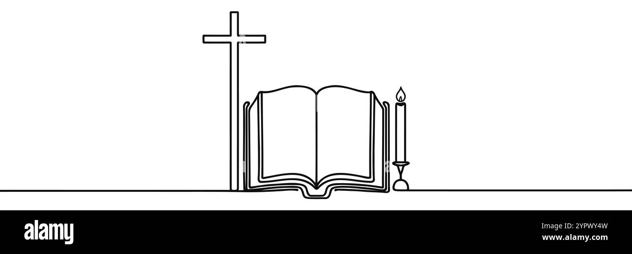 Holy Bible line drawn art. Vector illustration Stock Vector Image & Art ...