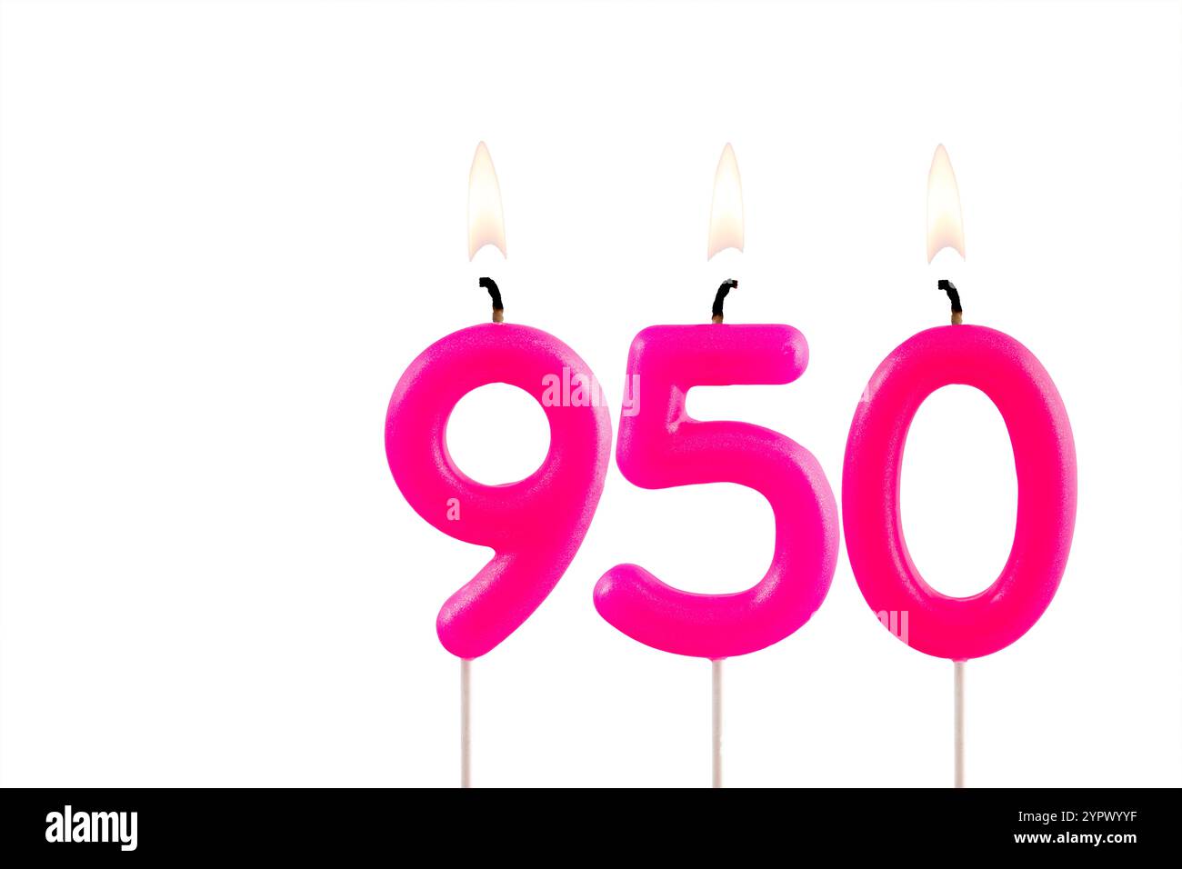 Candles forming the number 950 - white background Stock Photo - Alamy