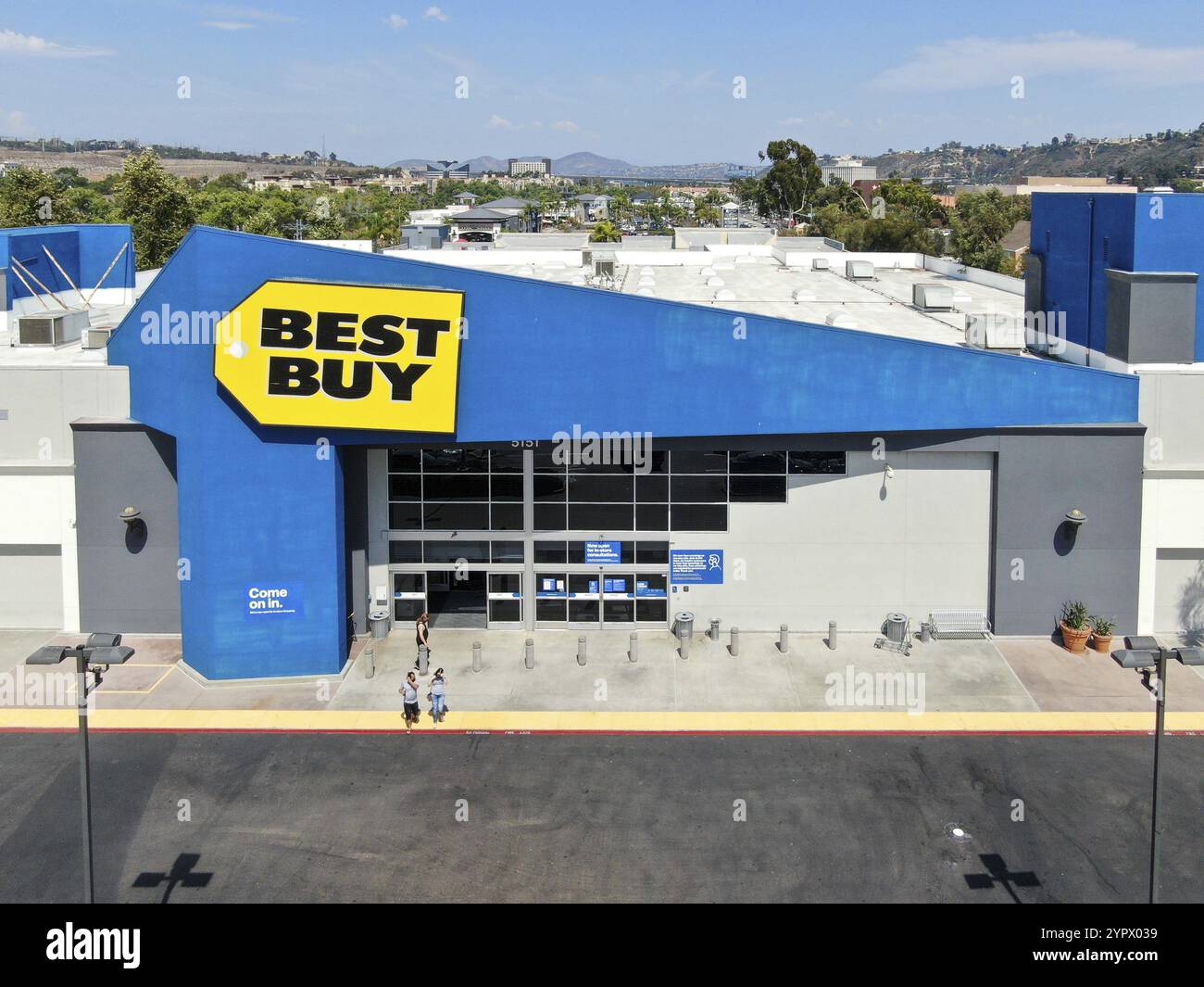 Aerial view of Best Buy multinational electronics store. San Diego ...