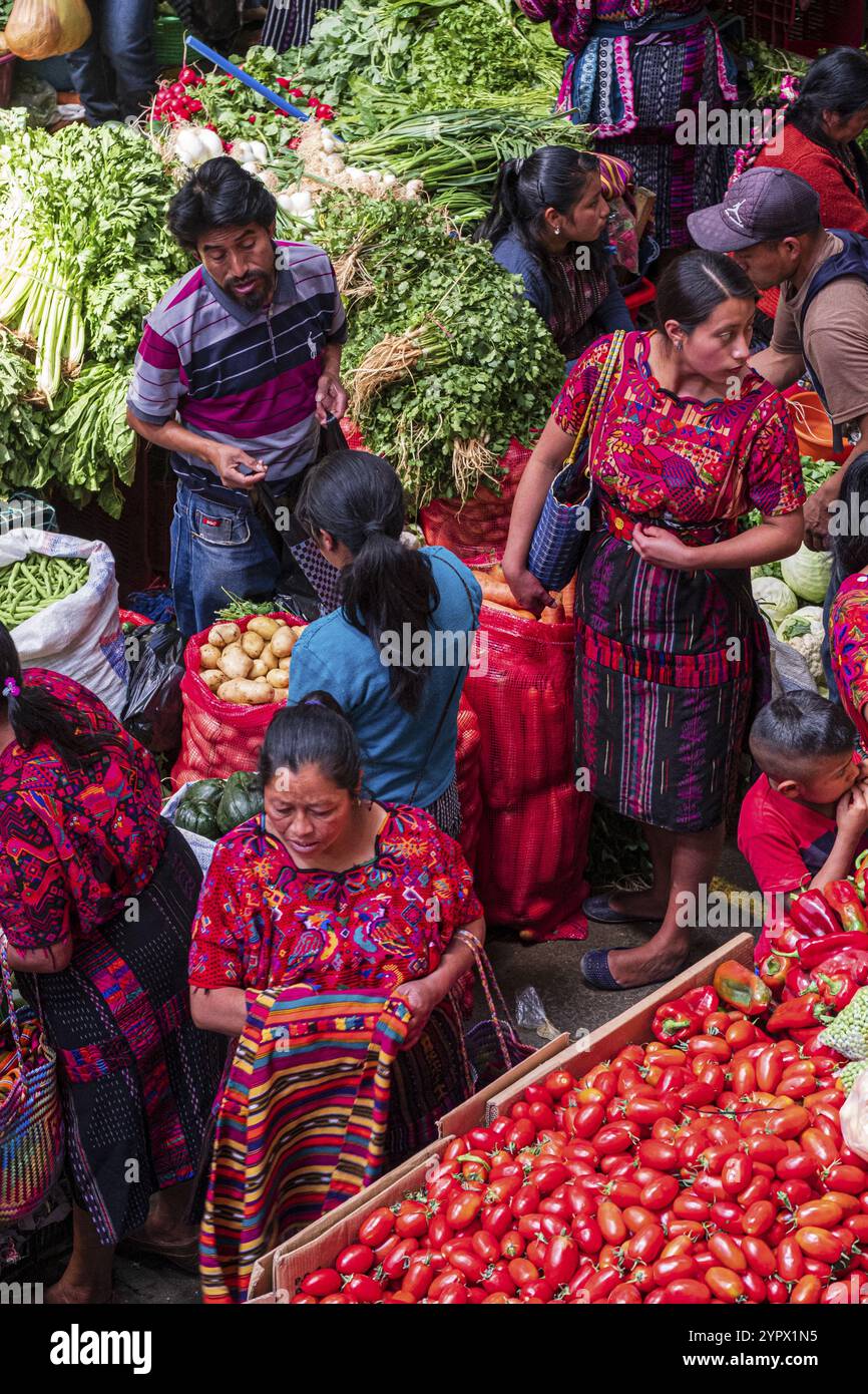 Mercado tradicional, Chichicastenango, Quiche, Guatemala, America Central, Central America Stock ...