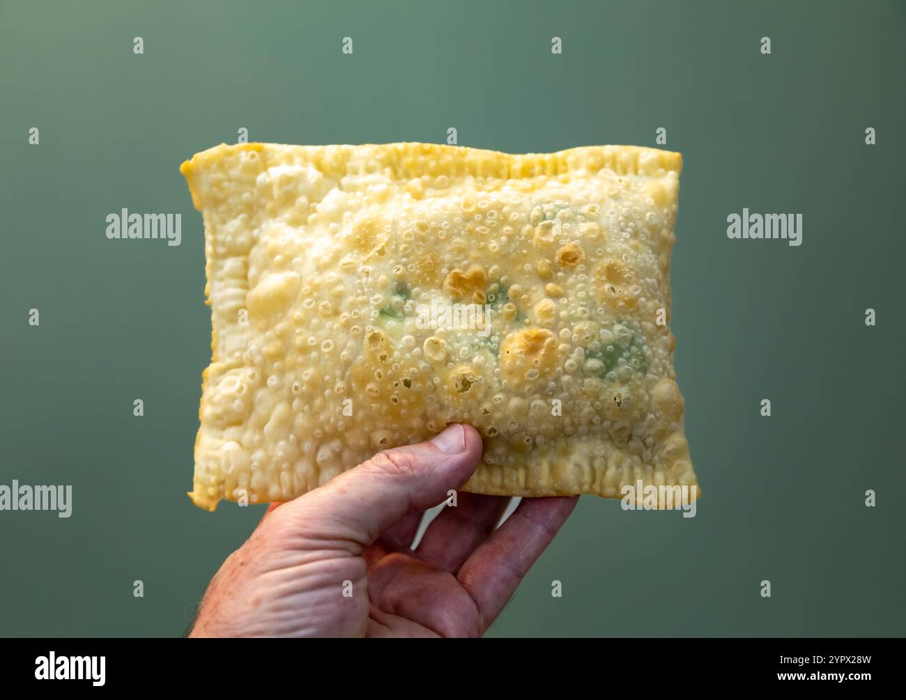 Traditional Brazilian fried pastry stuffed with ground beef. "Pastel de ...