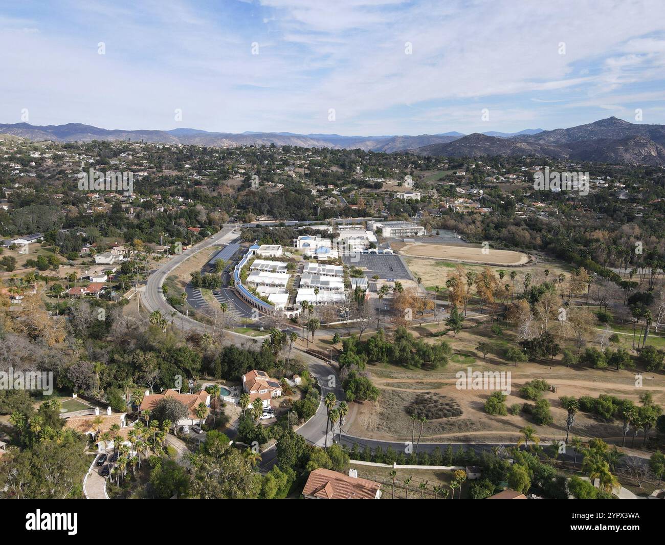 Aerial view of The East Canyon Area of Escondido, San Diego, California ...