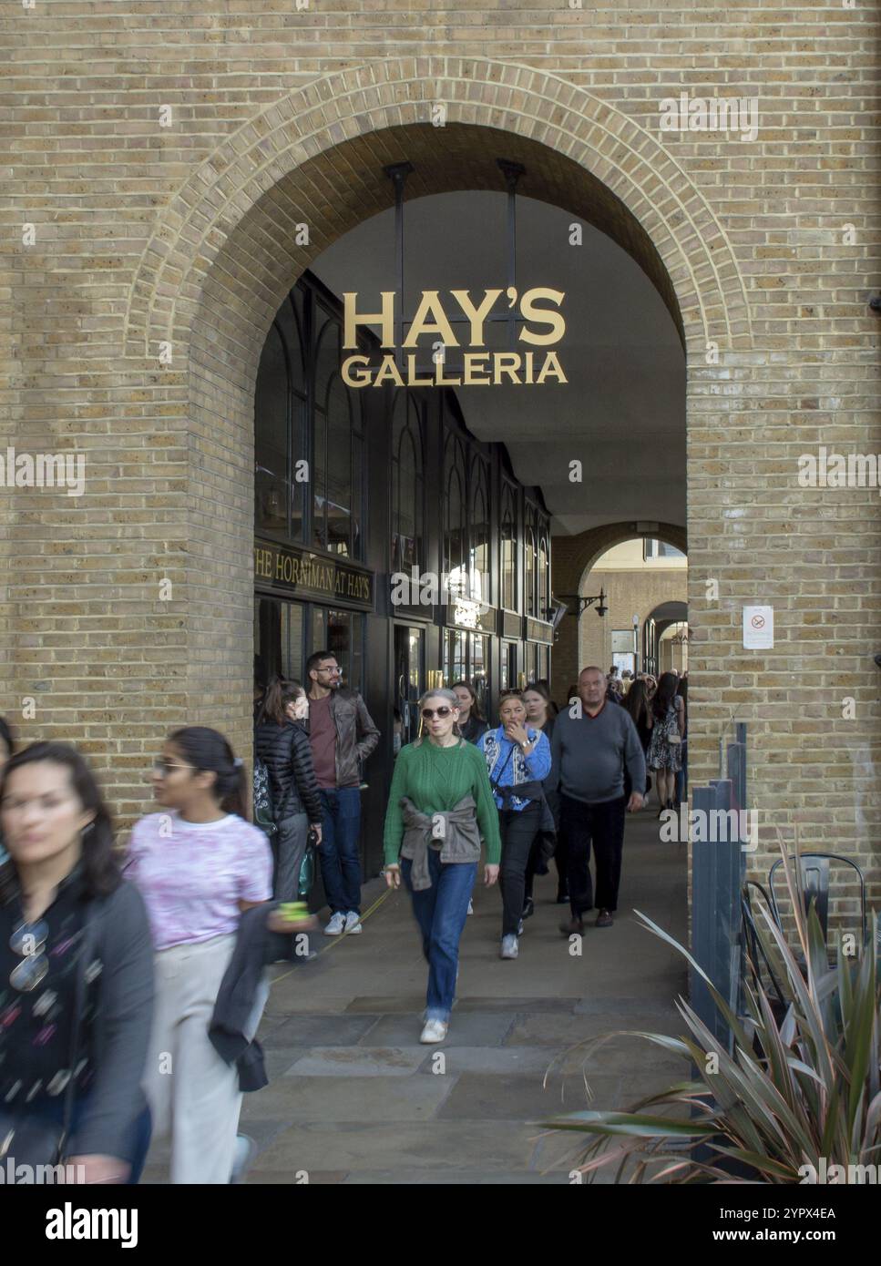 London, UK, May, 7, 2023 : Sign and the entrance to Hay's Galleria in ...