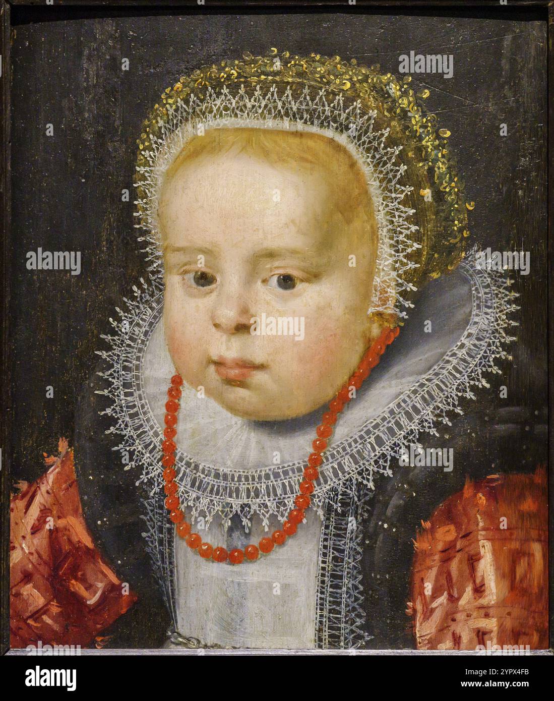 Girl with a lace bonnet, folower of Cornelis de Vos, Nins, portraits of children s. XVI-XIX, Sa ...