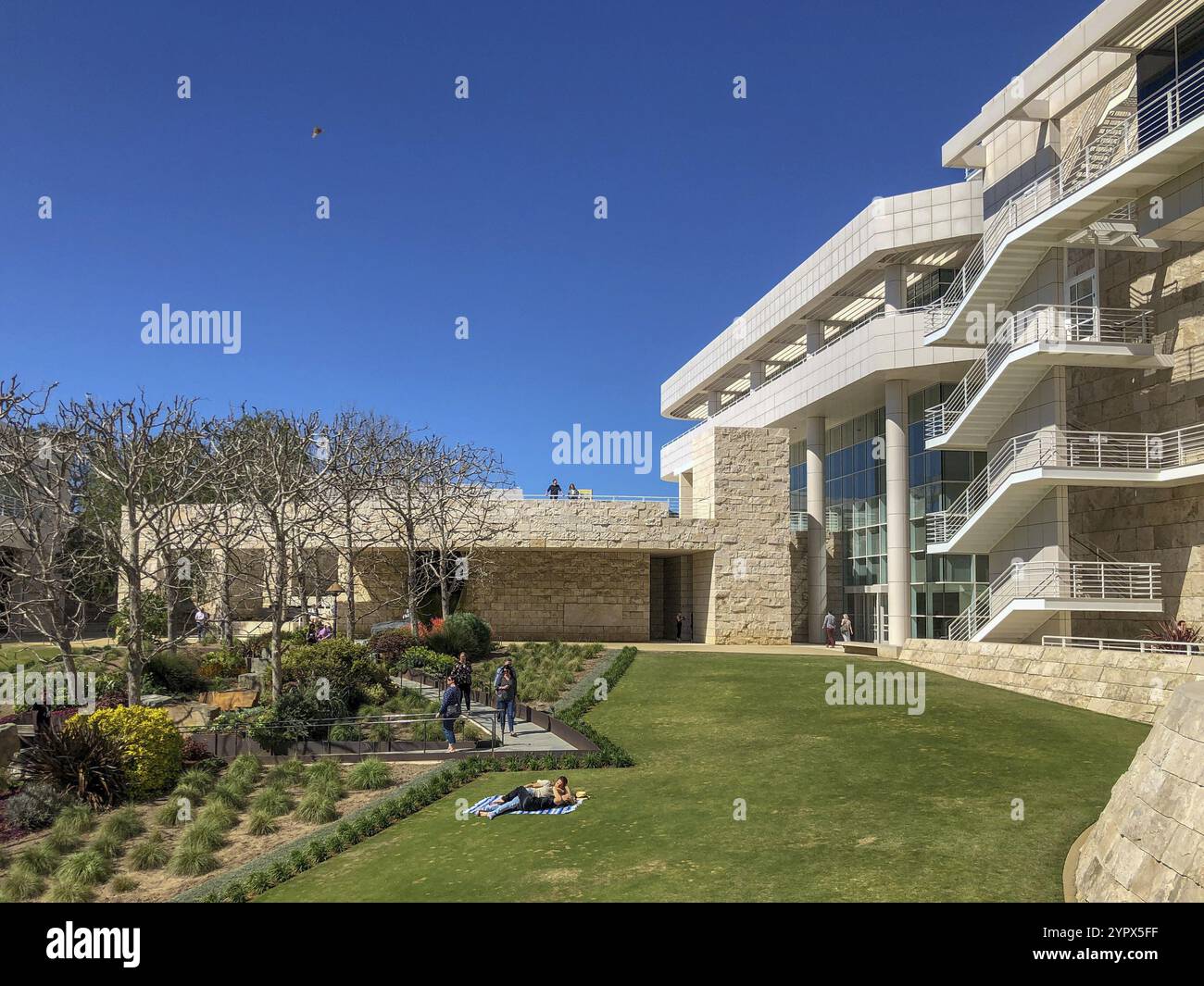 Garden inside The Getty Center museum in Los Angeles California USA was ...