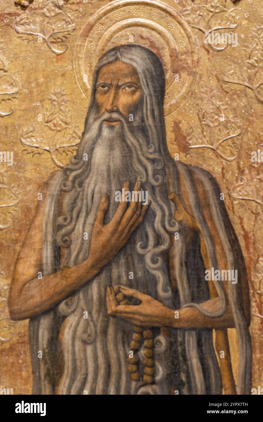 Saint Onofre in the desert, 15th century, tempera on panel, work of ...