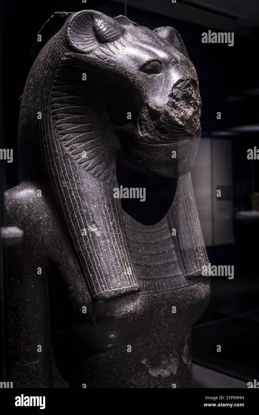 Fragment of a statue of the goddess Sekhmet, black granite, 18th ...