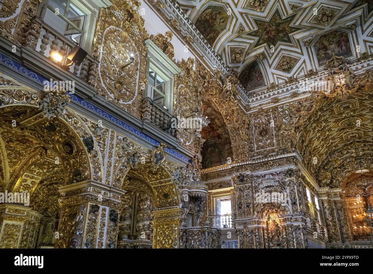 Inside the Sao Francisco Church of Salvador, located in the historical ...