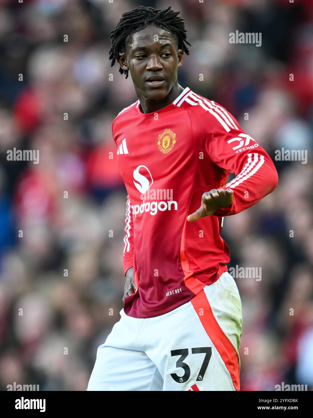 Kobbie Mainoo of Manchester United during the Premier League match ...