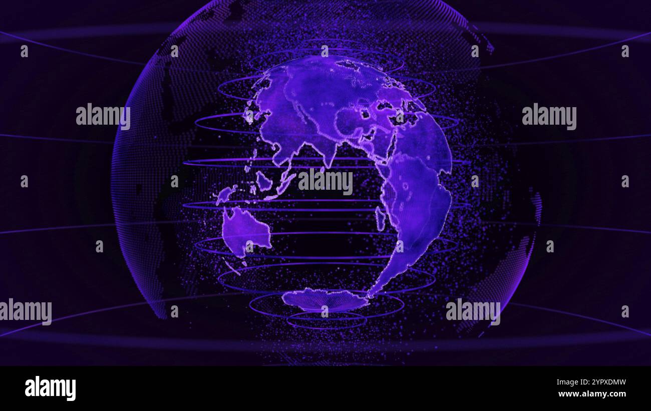 Purple 3D Green 3D rendering of earth technology, business and ...