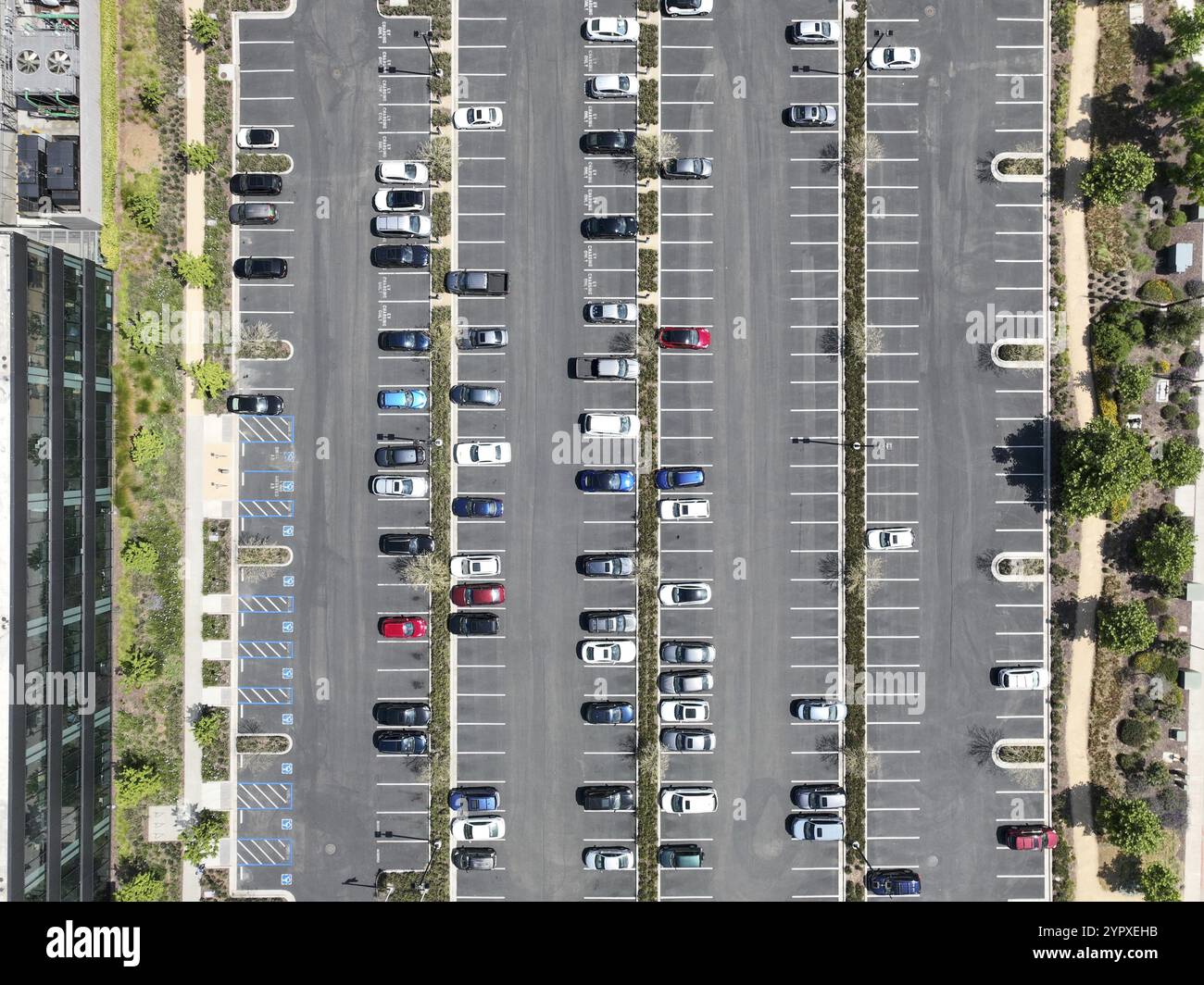 Open car parking lot viewed from above, aerial top view Stock Photo - Alamy