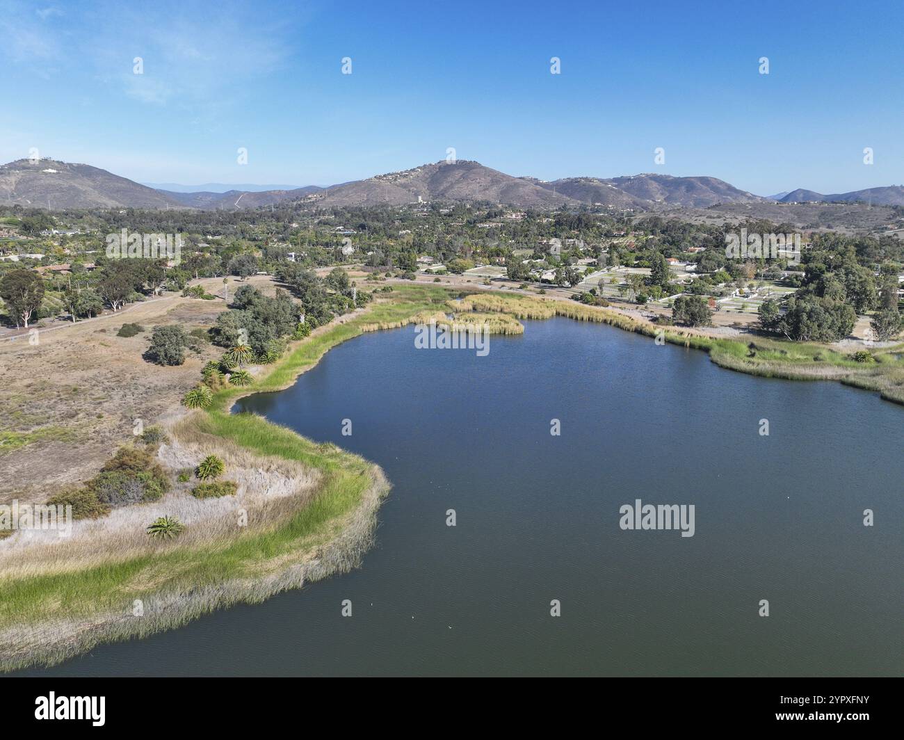 Aerial flight over reservoir large hi-res stock photography and images ...