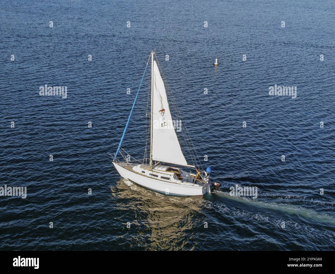Top down view sailboats anchored hi-res stock photography and images ...