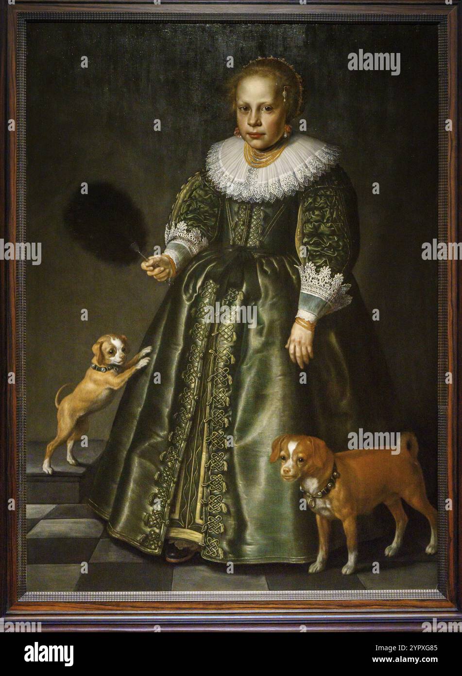 Young girl holding a fan, Duchtschool, Nins, portraits of children s. XVI-XIX, Sa Bassa Blanca ...