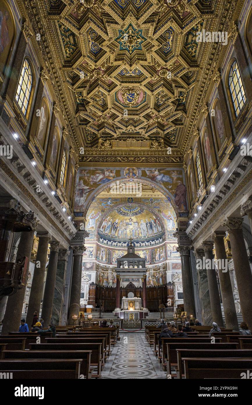 Wooden ceiling, designed by Domenichino, The Basilica of Santa Maria in ...