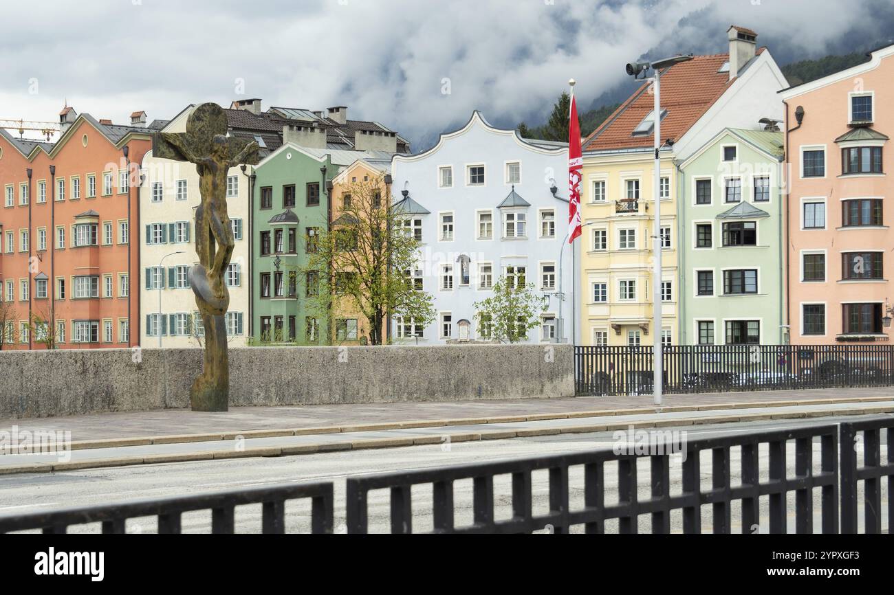Famous historic facades in Innsbruck, Austria, directly located at the ...