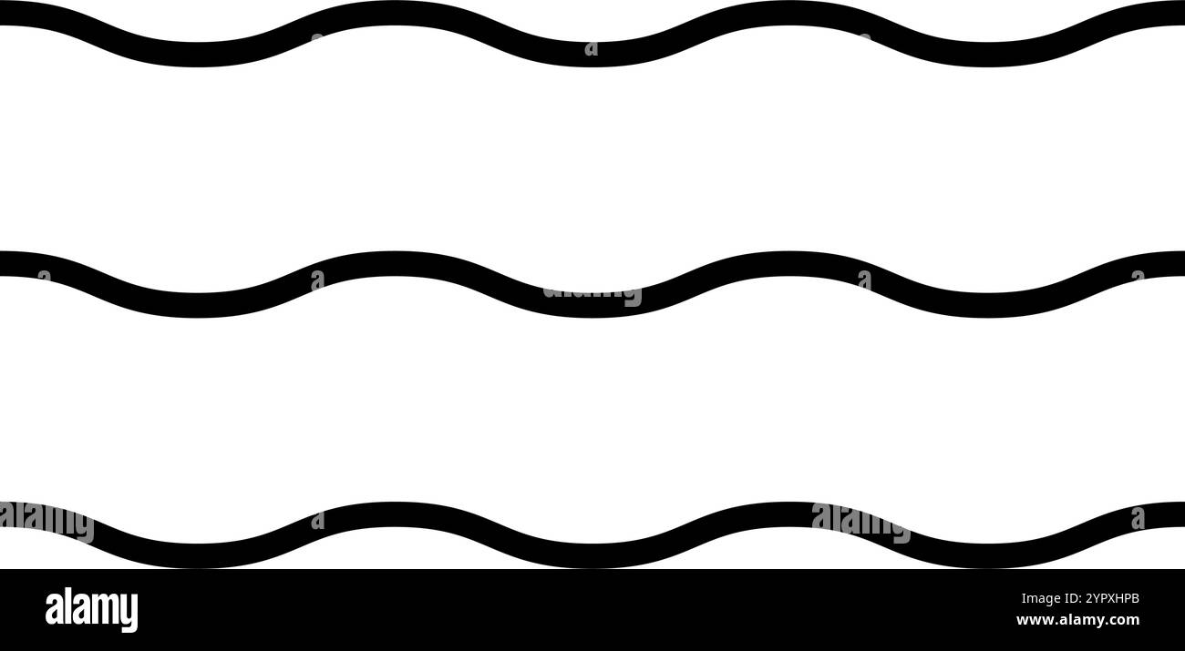 Waves icon. Undulate parallel horizontal black lines isolated on white ...