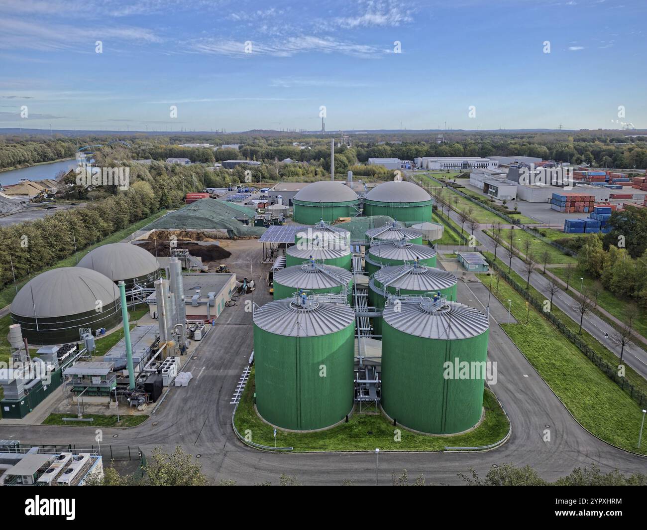Biogas plant in North Rhine-Westphalia. The plant processes around 300 ...